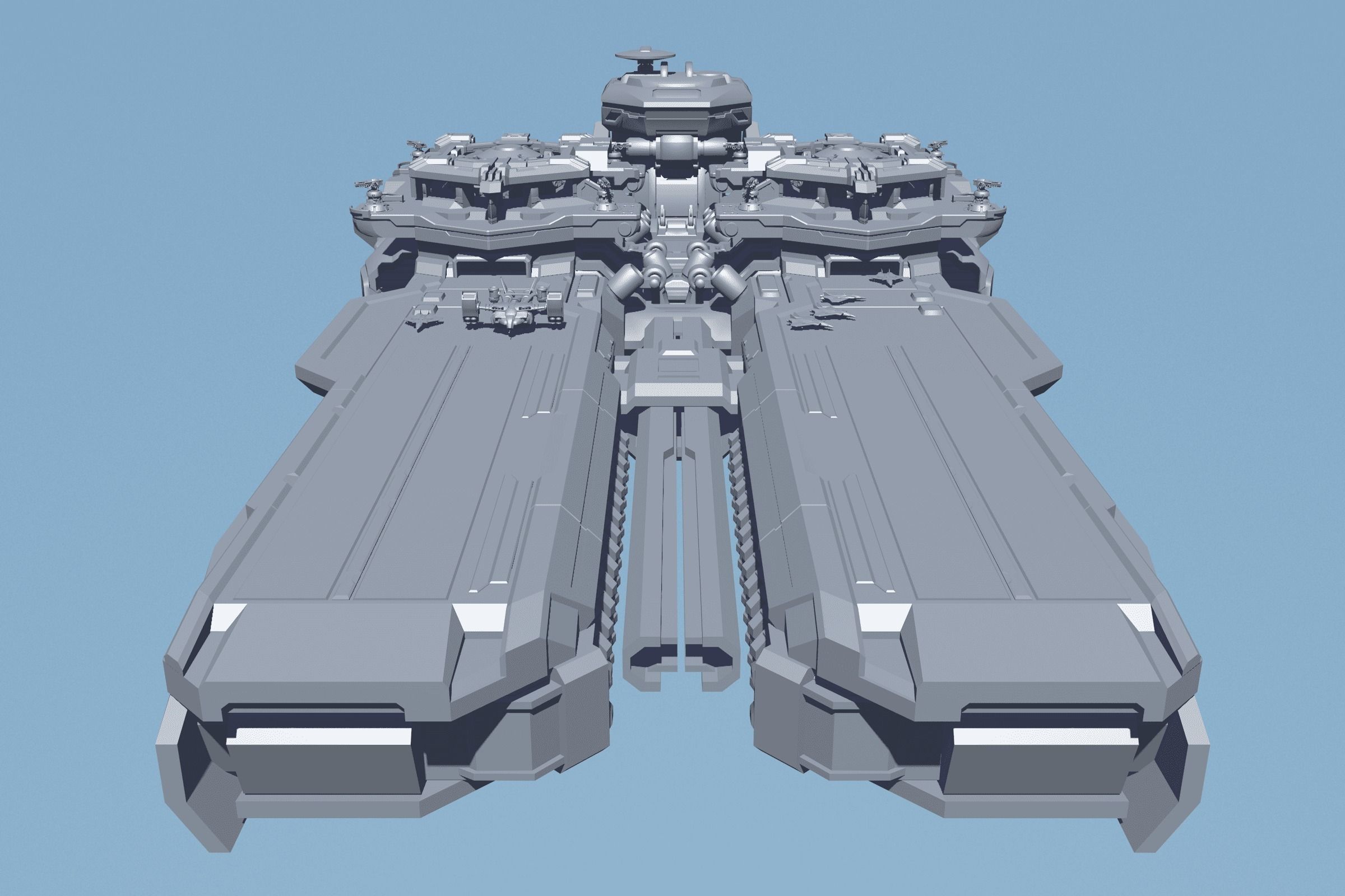 3D model Futuristic Aircraft Base Carrier VR / AR / low-poly | CGTrader