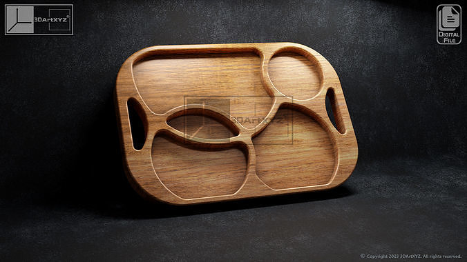 Circles Tray - CNC Files for Wood 3D model | CGTrader