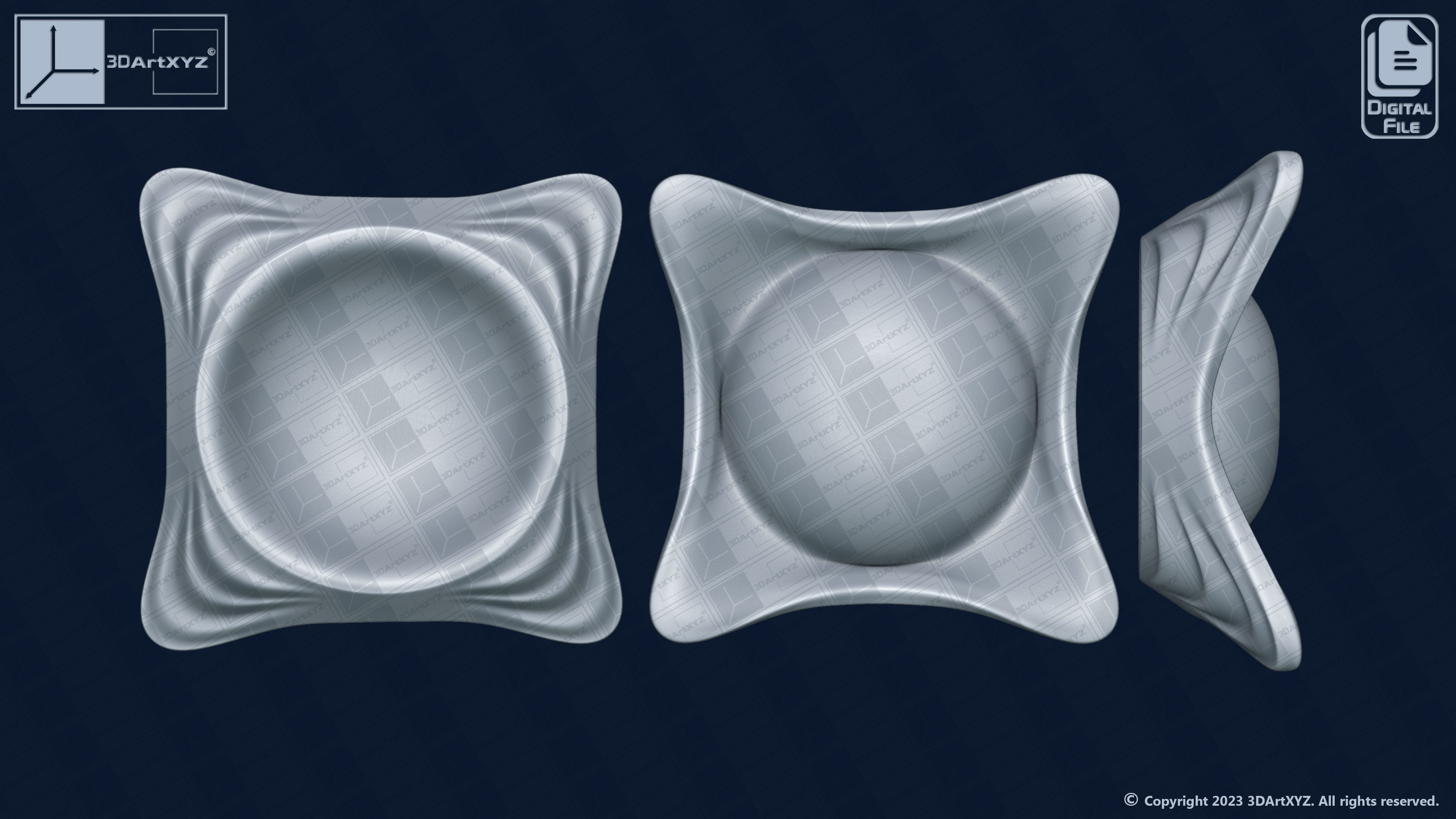 Round Bowl with Square Base V2 - CNC Files for Wood 3D model | CGTrader