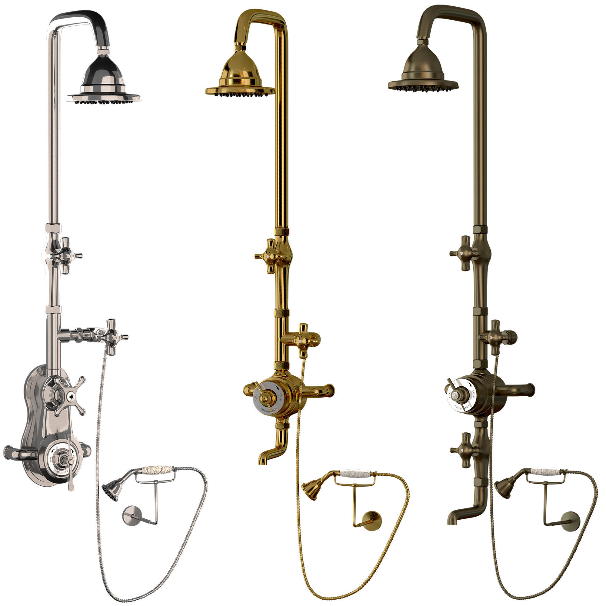 collection of types Faucets and showers 3D model | CGTrader