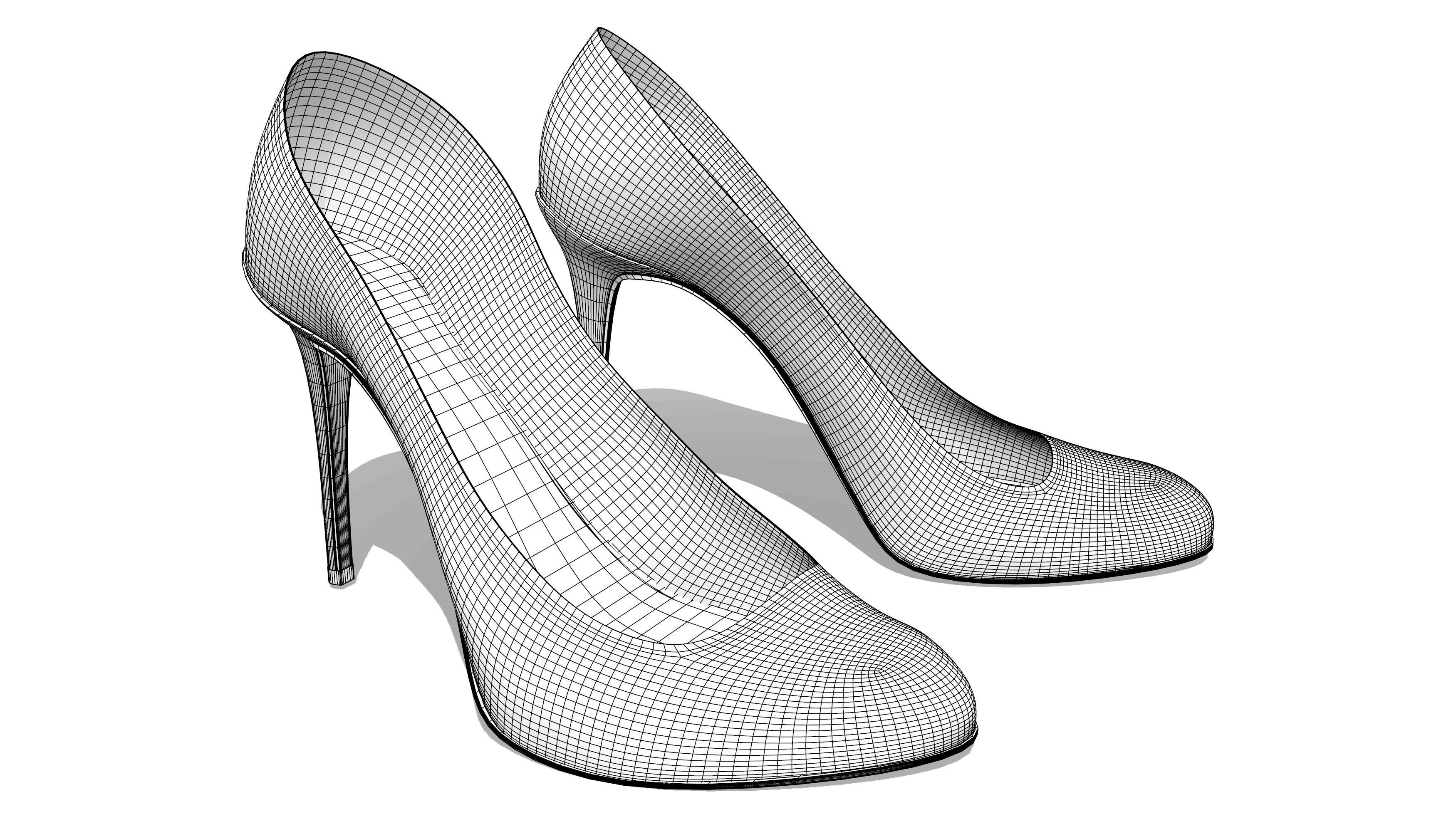 3D model Mid Heel Cashmere Stilettos VR / AR / low-poly | CGTrader