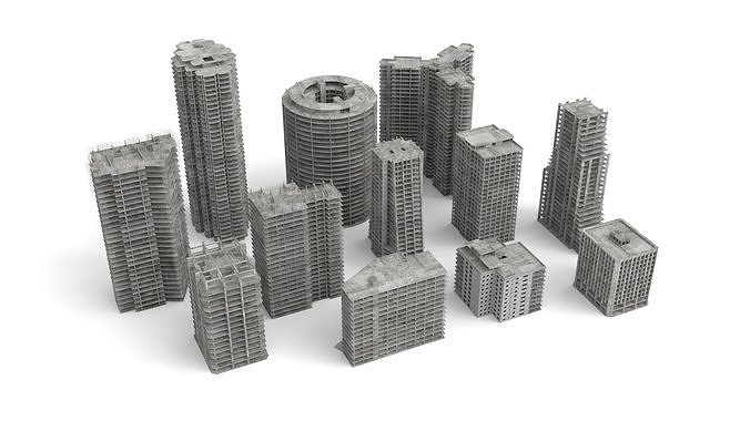 Unfinished buildings 3D model | CGTrader