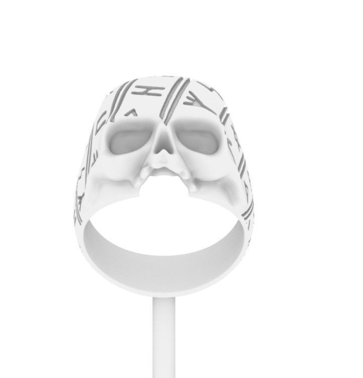 Skull with runes 3D model 3D printable | CGTrader