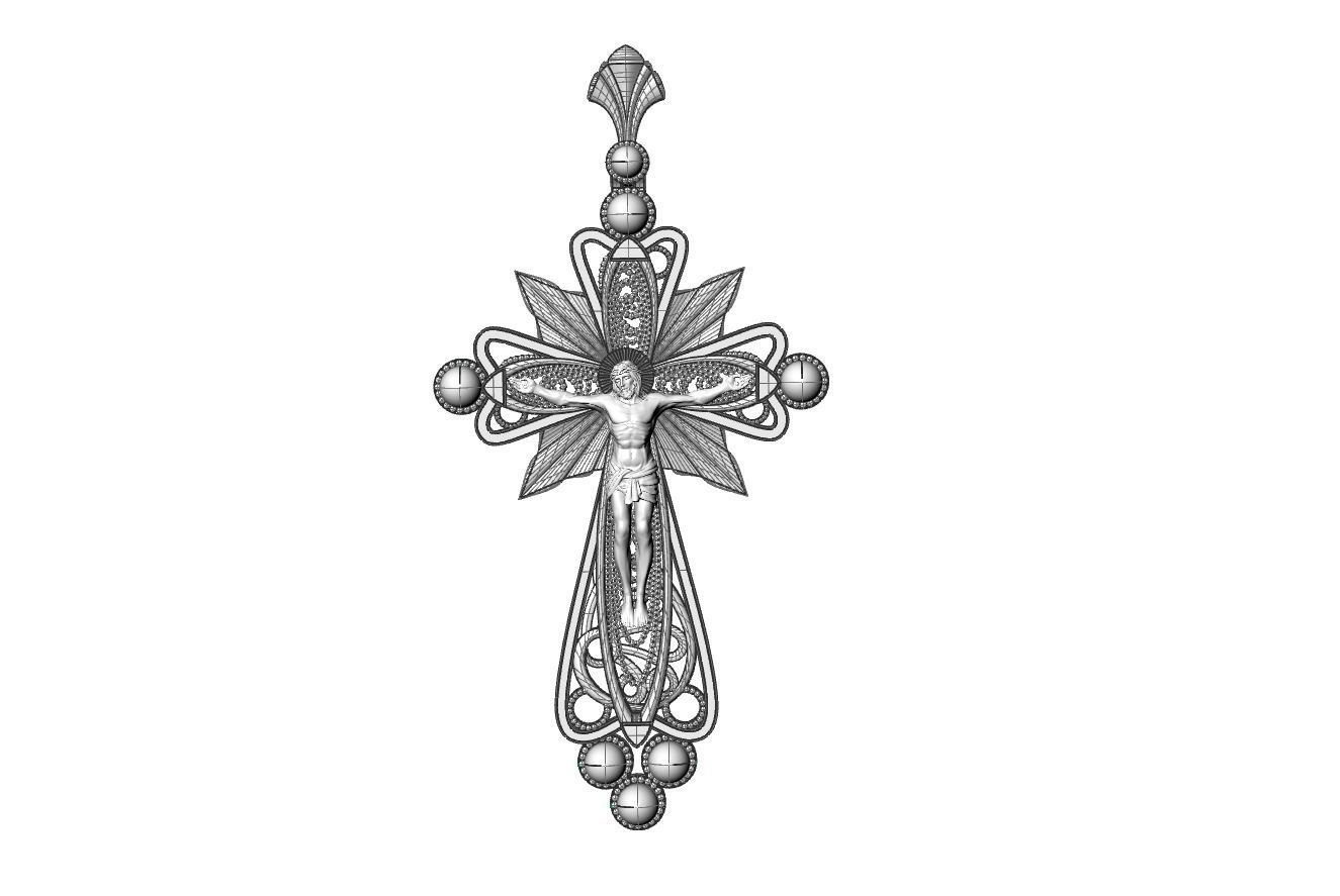 Orthodox cross with the image of Jesus cnc model or 3D model 3D ...