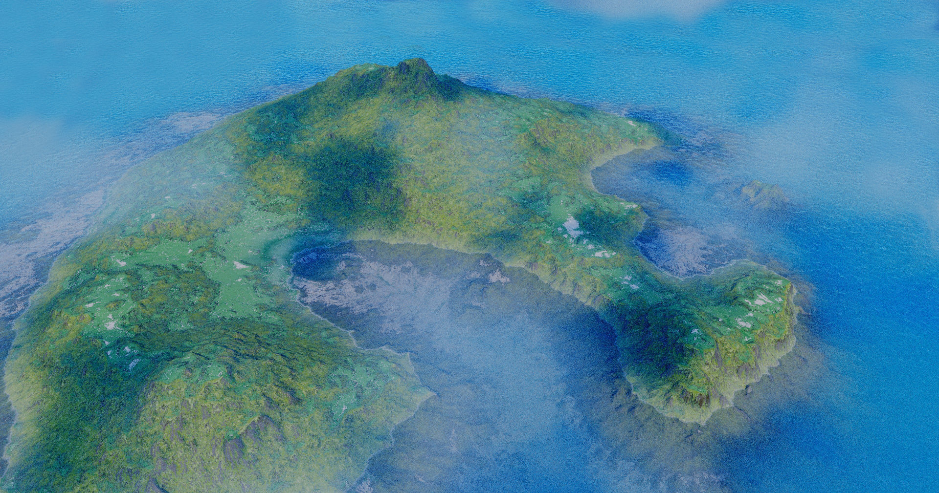 Isolated island surrounded by water 3D model | CGTrader