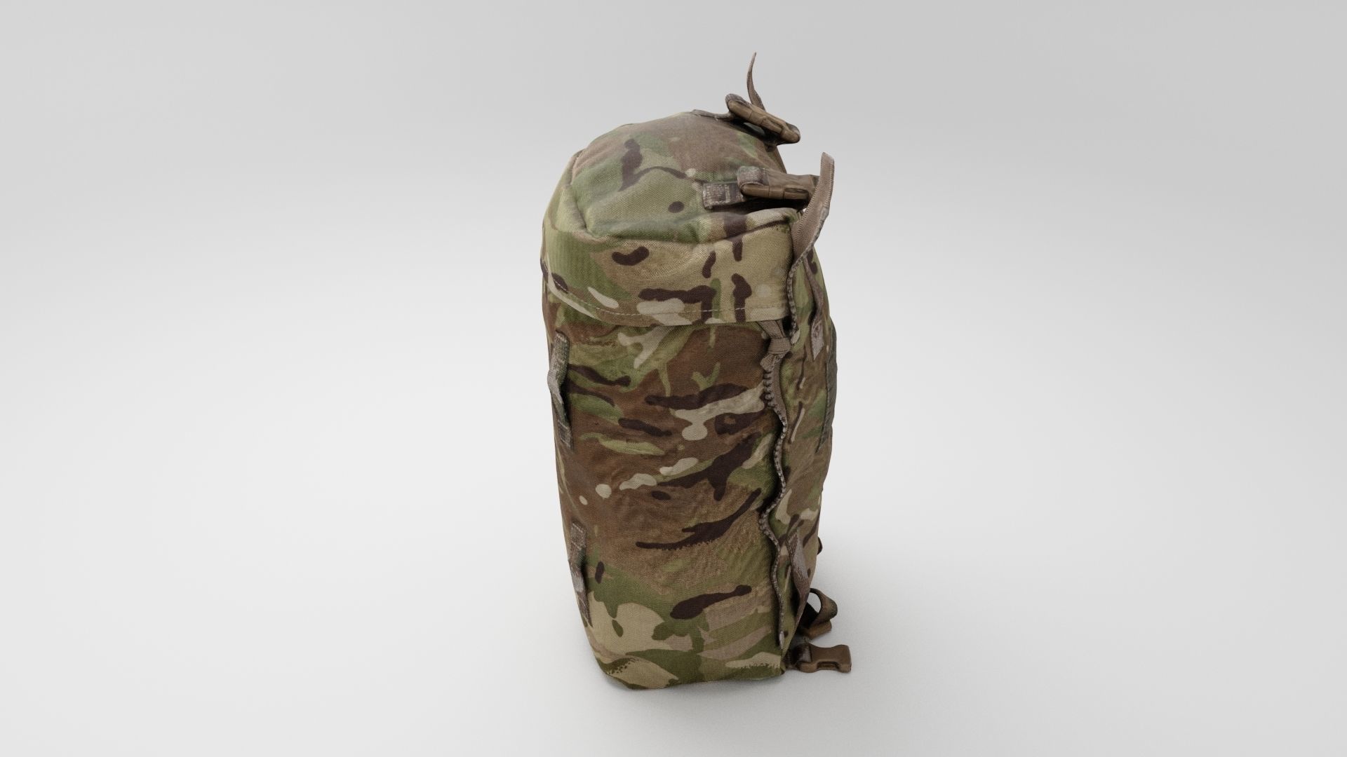 Tactical military field sack or backpack pouch for soldiers 3D model ...