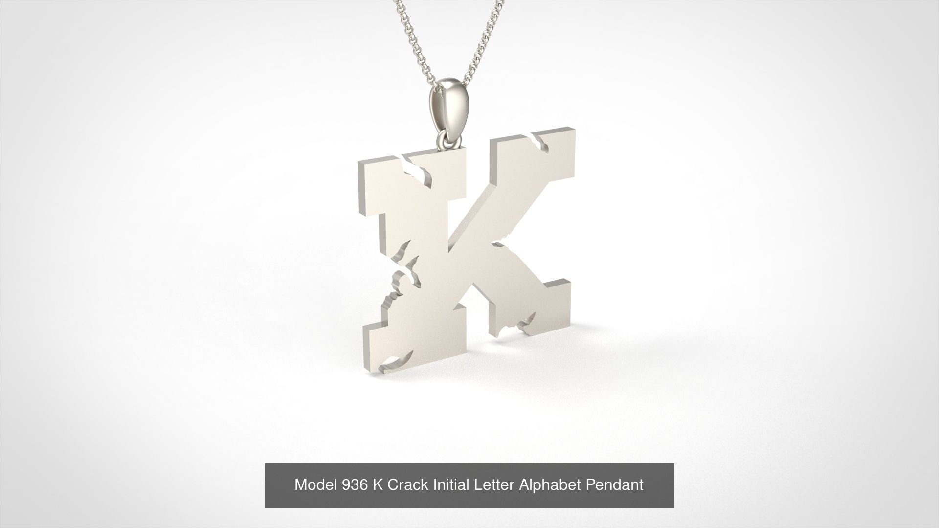 Crack Initial Letter Alphabet Pendant Collection | CGTrader