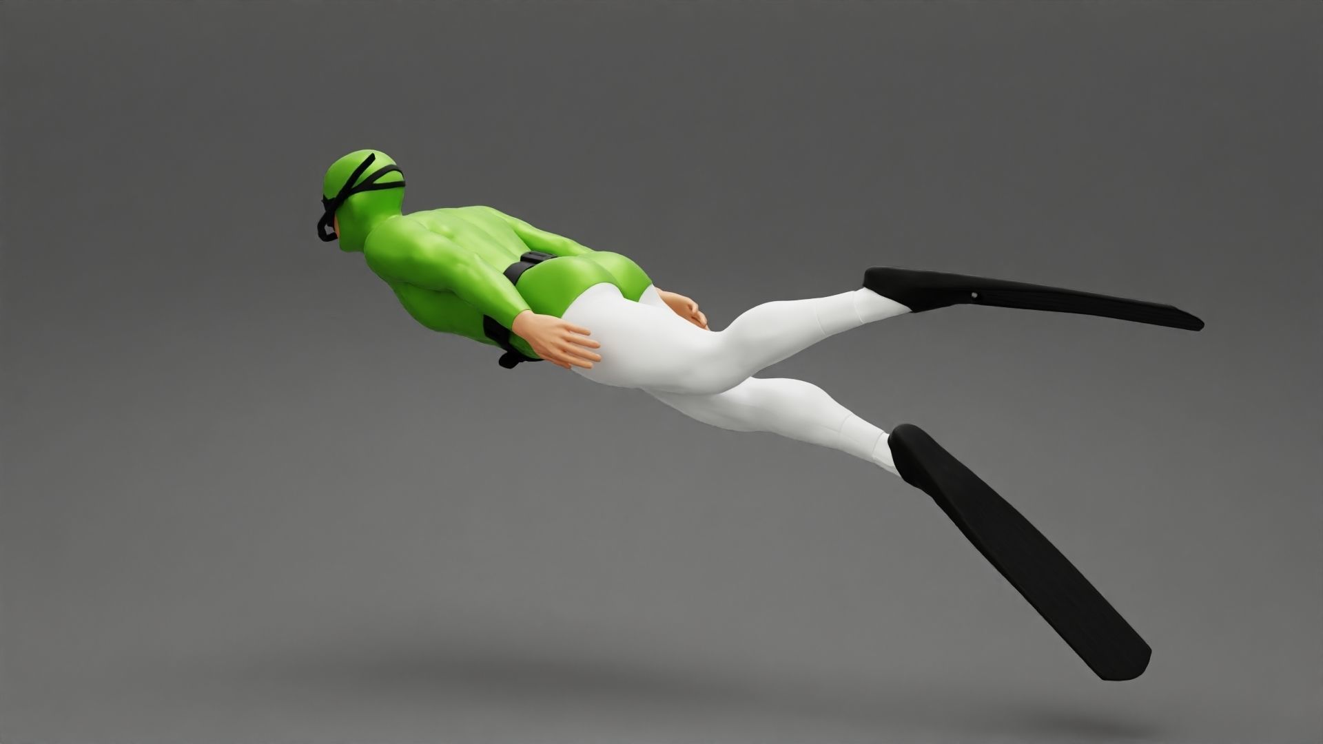 Scuba diver swimming 3D model 3D printable | CGTrader