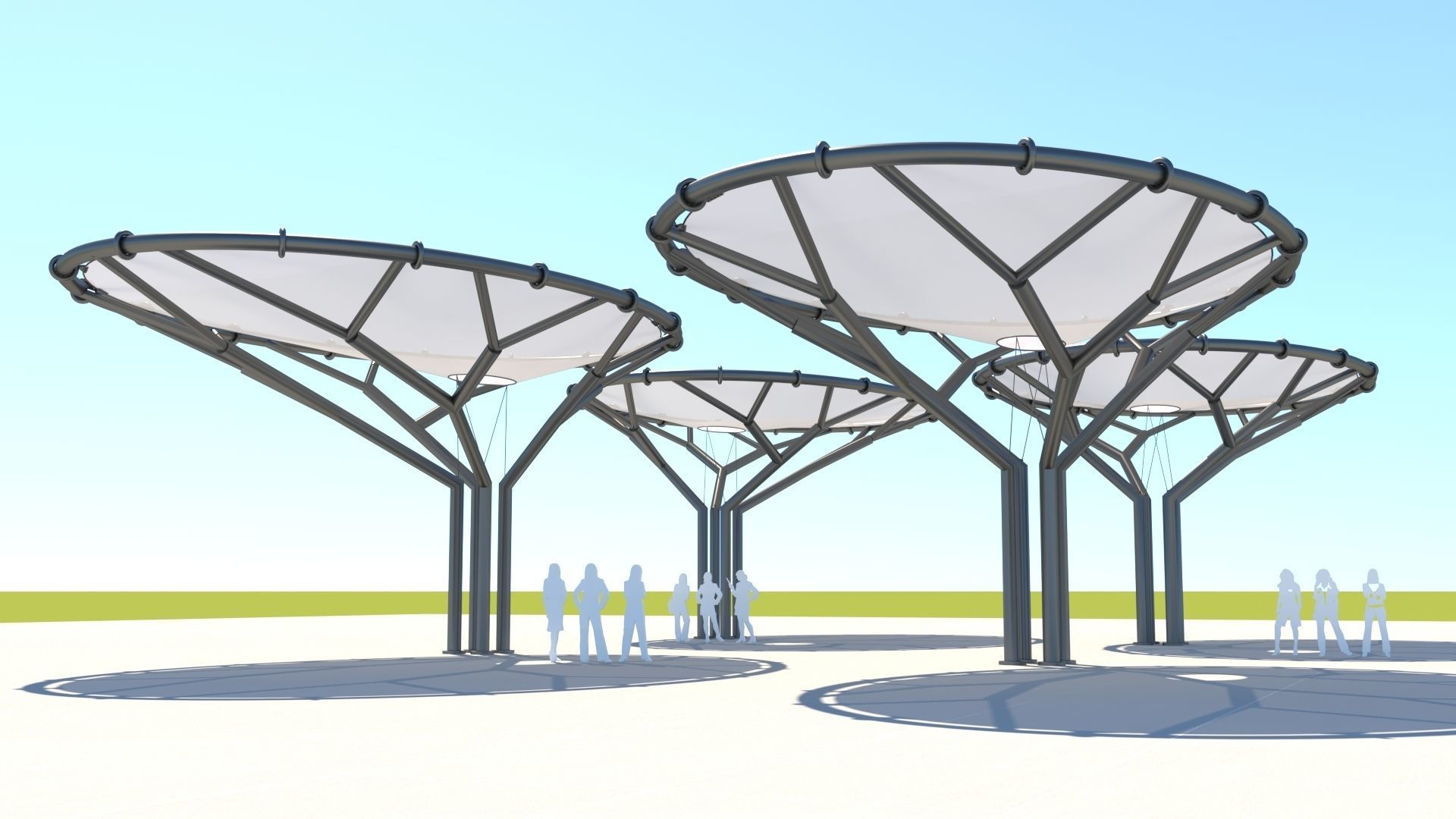 Tensile Membrane Structure 3D model | CGTrader