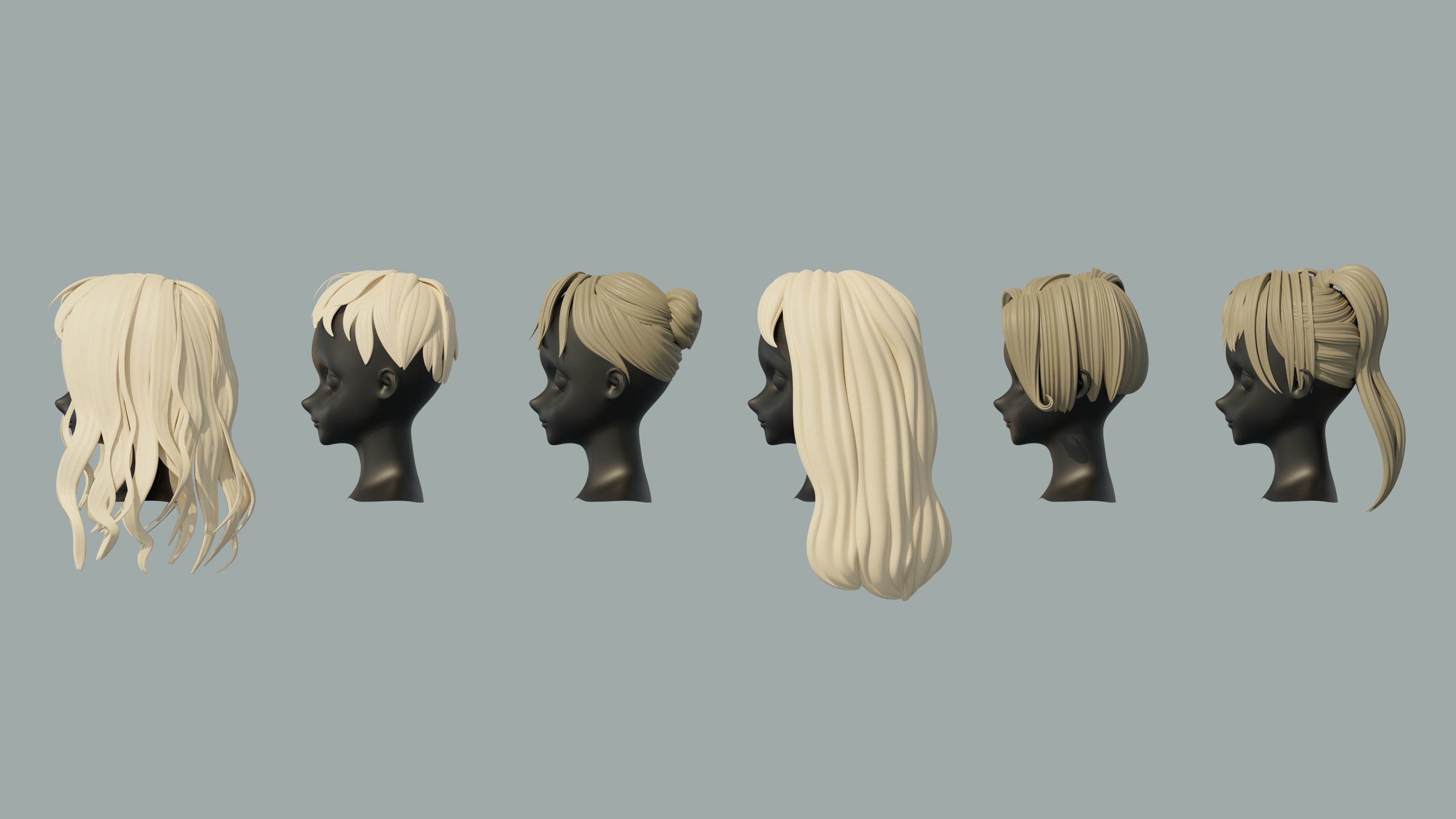 Stylized Hair models 3D model | CGTrader