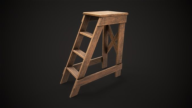 3D model Wooden stepladder VR / AR / low-poly | CGTrader