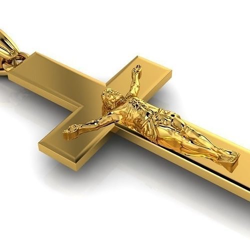 Crucifix Charm Pendant Engravable with Jesus in Holy Cross 3D model 3D ...