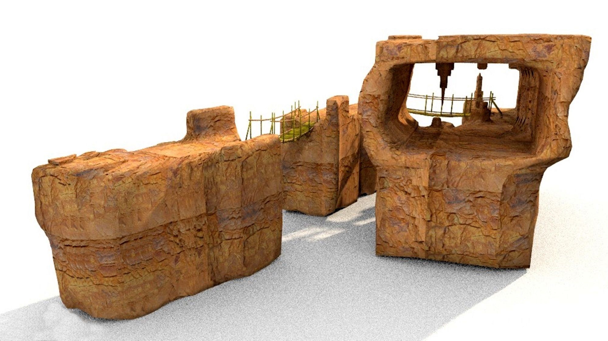 3D model cave cavern system on mountain landscape VR / AR / low-poly | CGTrader