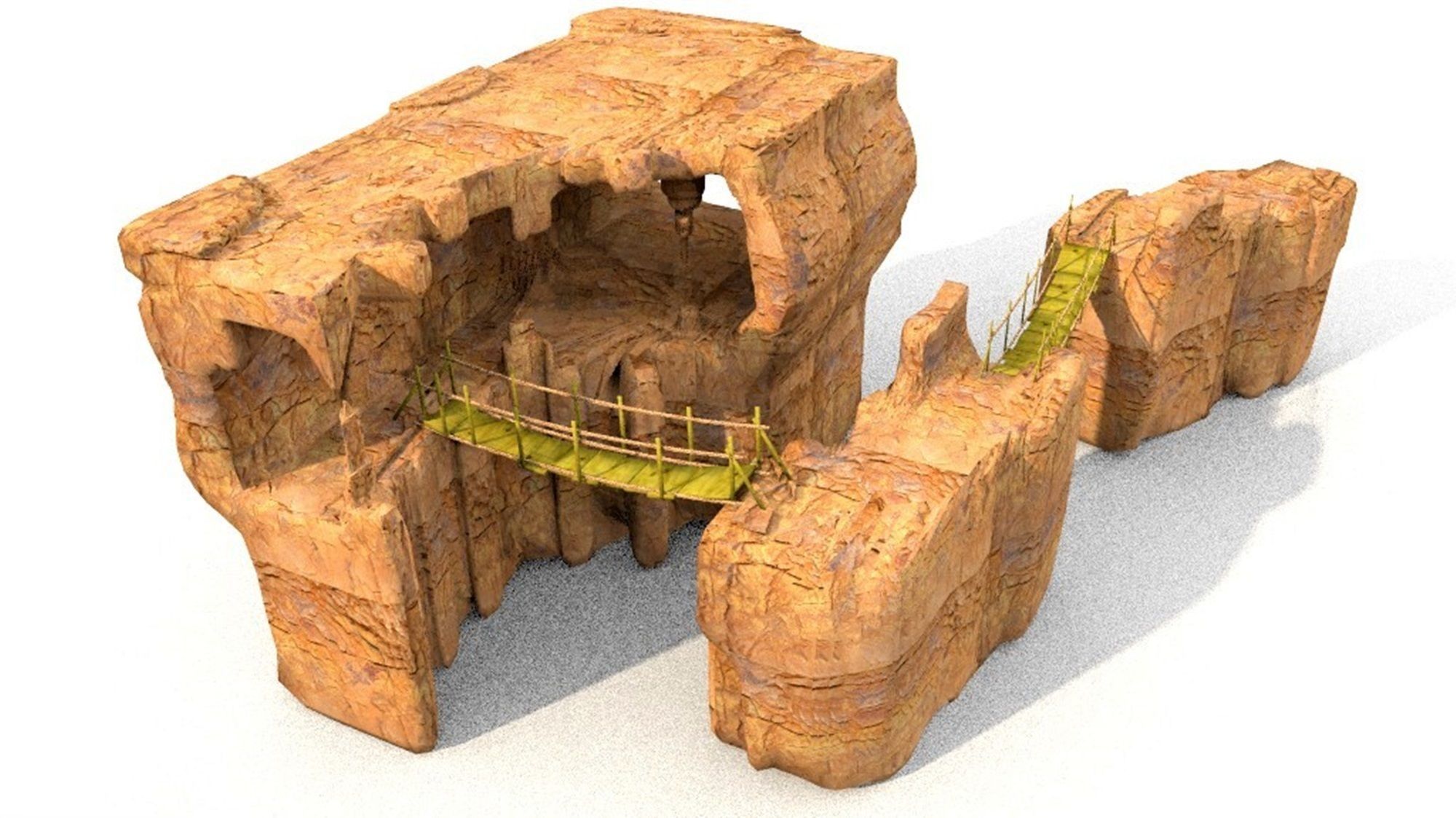 3D model cave cavern system on mountain landscape VR / AR / low-poly | CGTrader