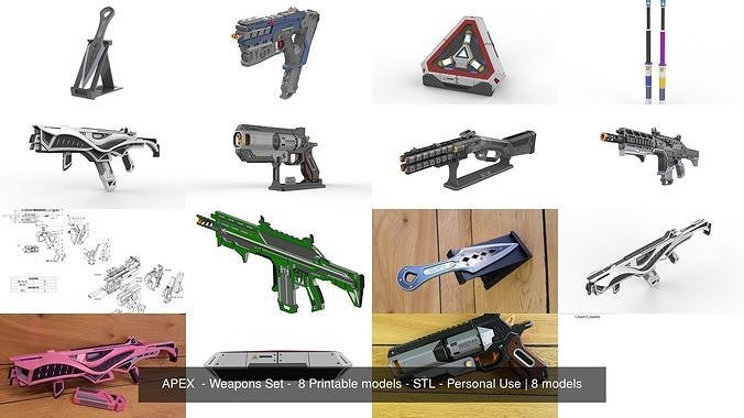 APEX - Weapons Set - 8 Printable models - STL - Personal Use 3D Model ...