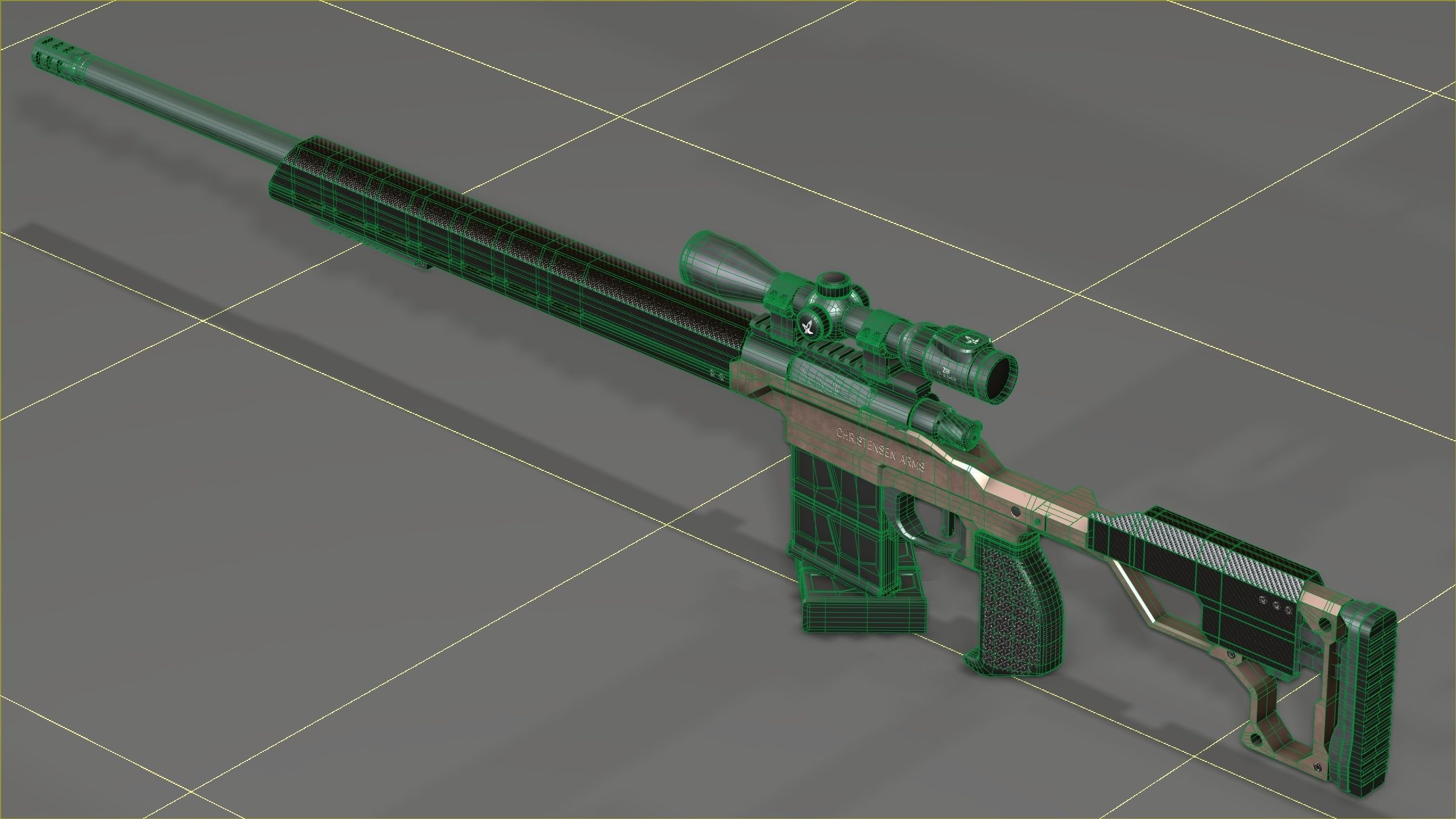 3D model Christensen Arms MPR with Swarovski Optics VR / AR / low-poly ...