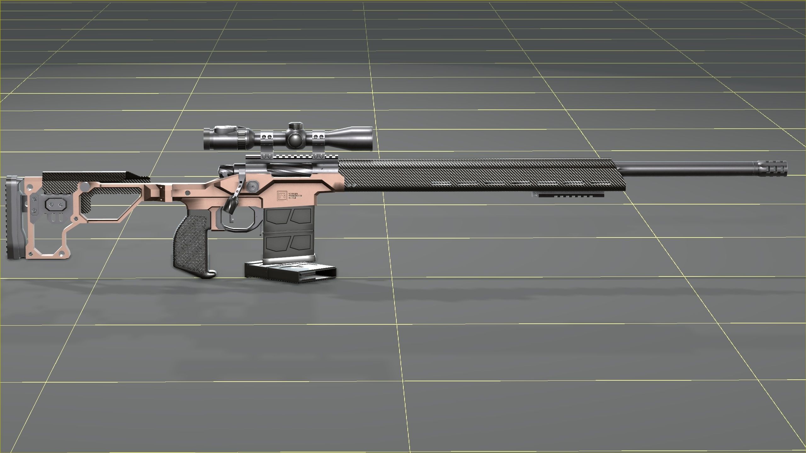 3D model Christensen Arms MPR with Swarovski Optics VR / AR / low-poly ...