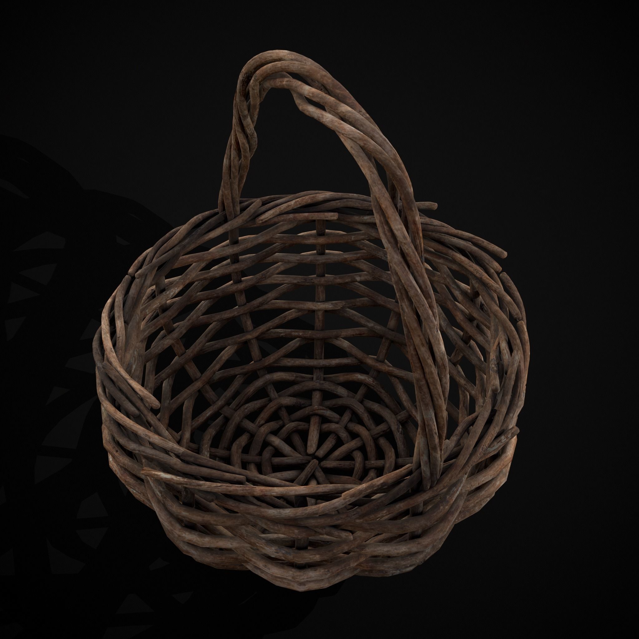 3D model Wooden Root Basket VR / AR / low-poly | CGTrader