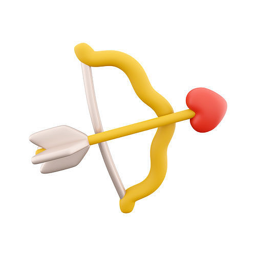3d of cupid s bow with an arrow icon 3D model | CGTrader
