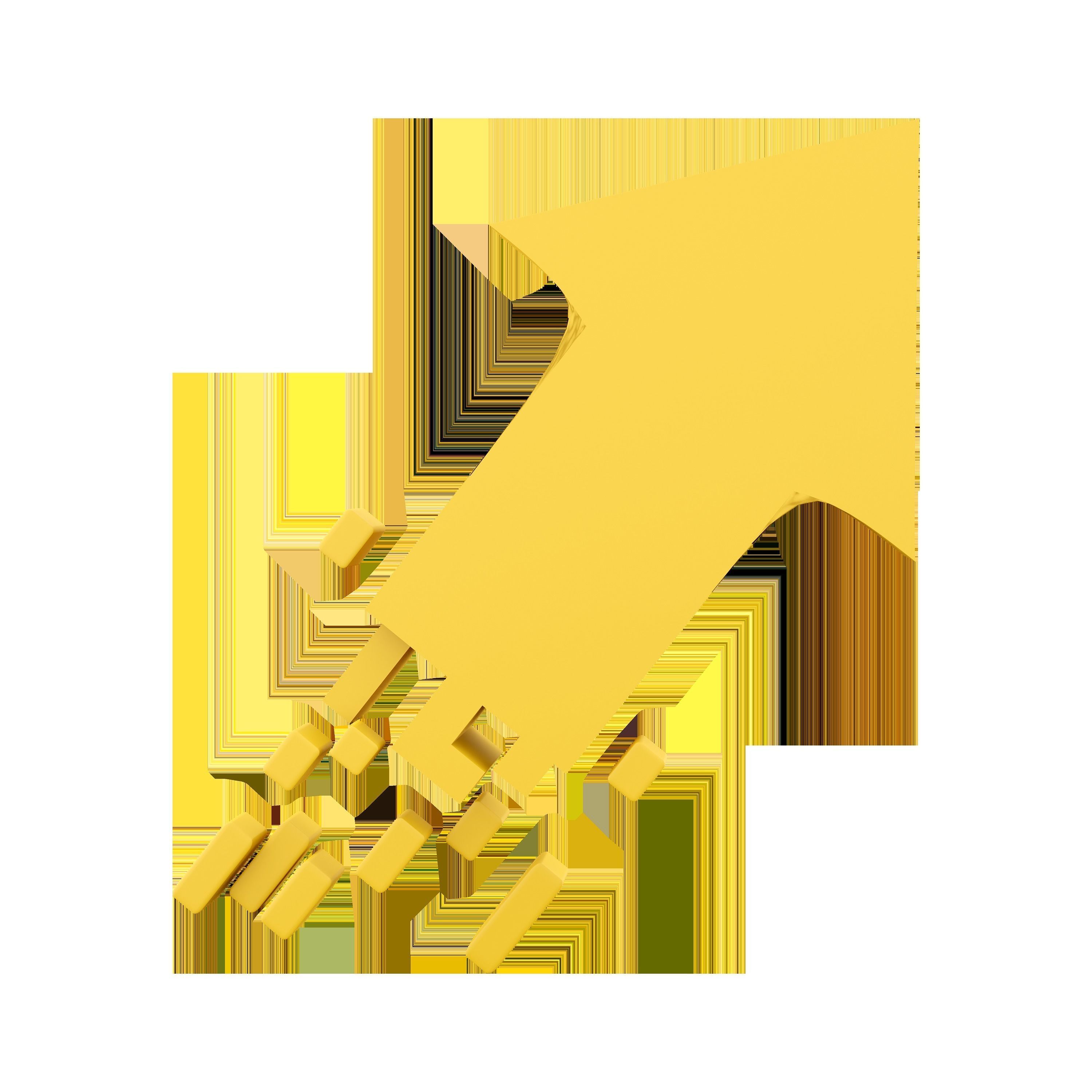 3d golden arrow rises up icon 3D model | CGTrader