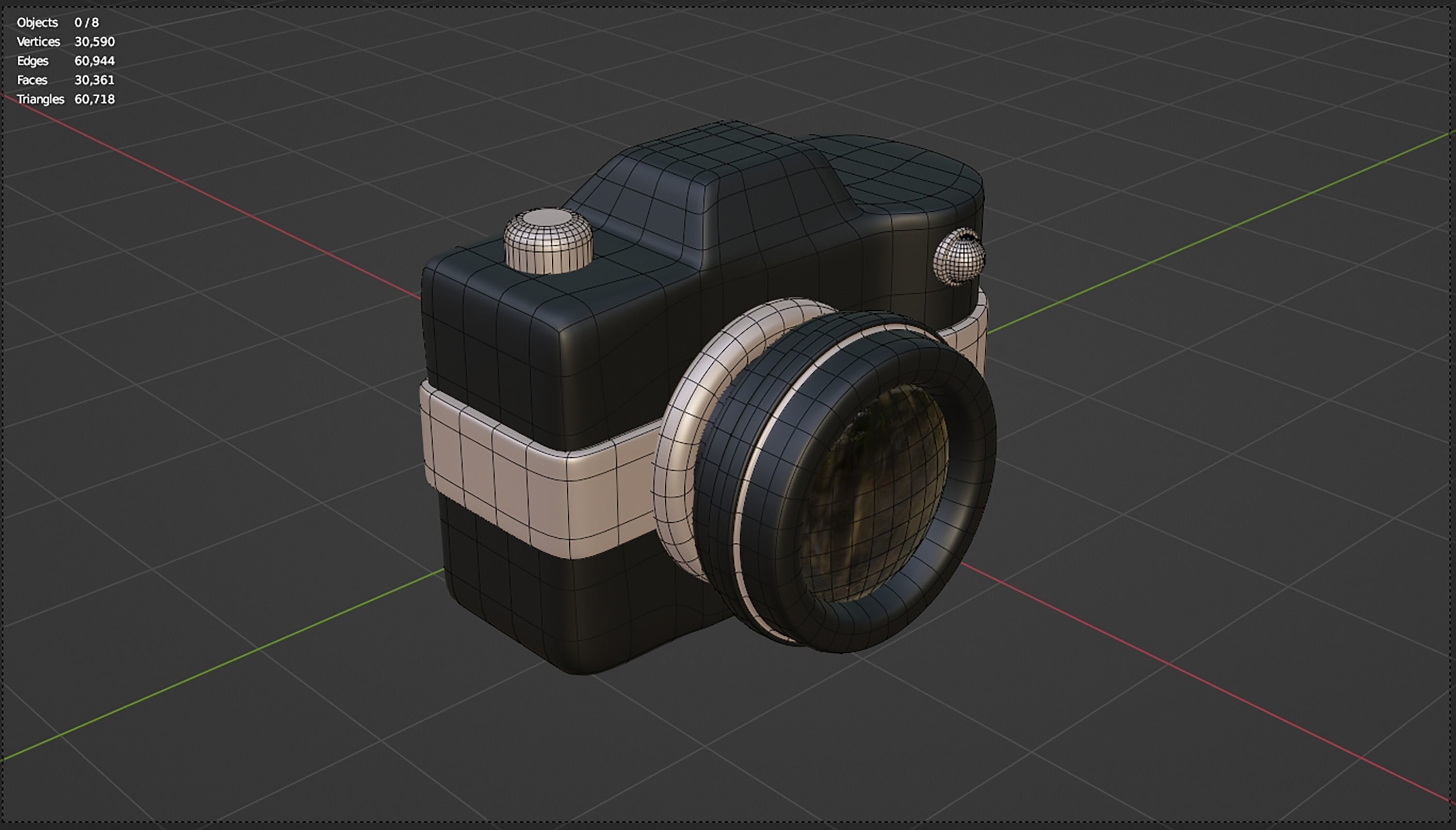3d photo camera with lens and button icon 3D model | CGTrader