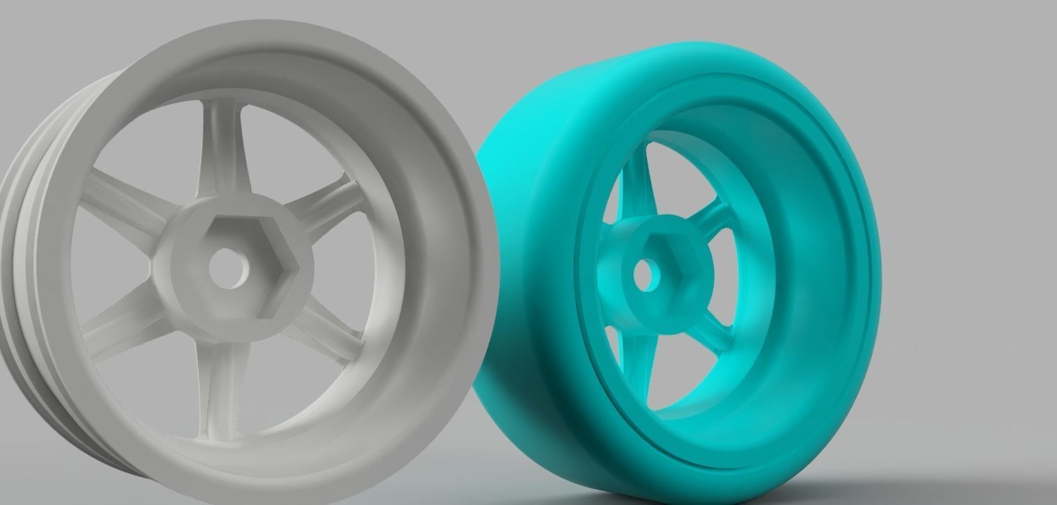 52mm Diameter 12MM HEX RC Wheels Rays TE37 SL 3D model 3D printable ...