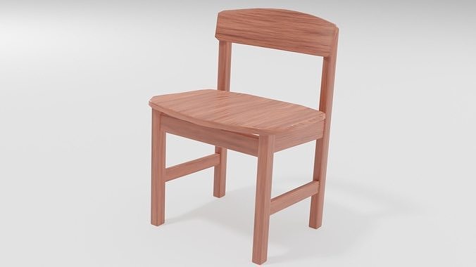 3D model Low-poly Wood Chair VR / AR / low-poly | CGTrader