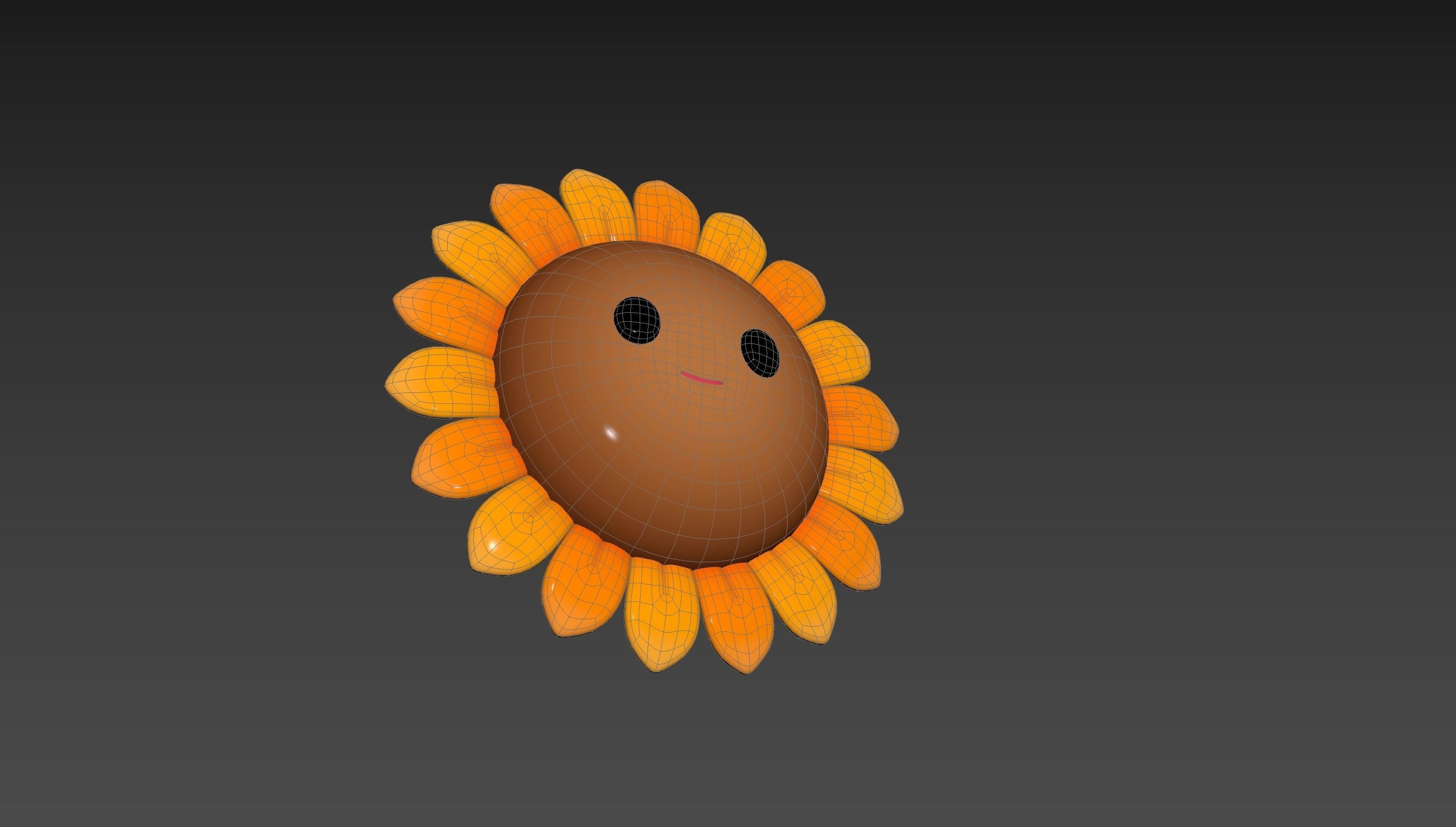 Character227 Cartoon Sunflower 3D model | CGTrader