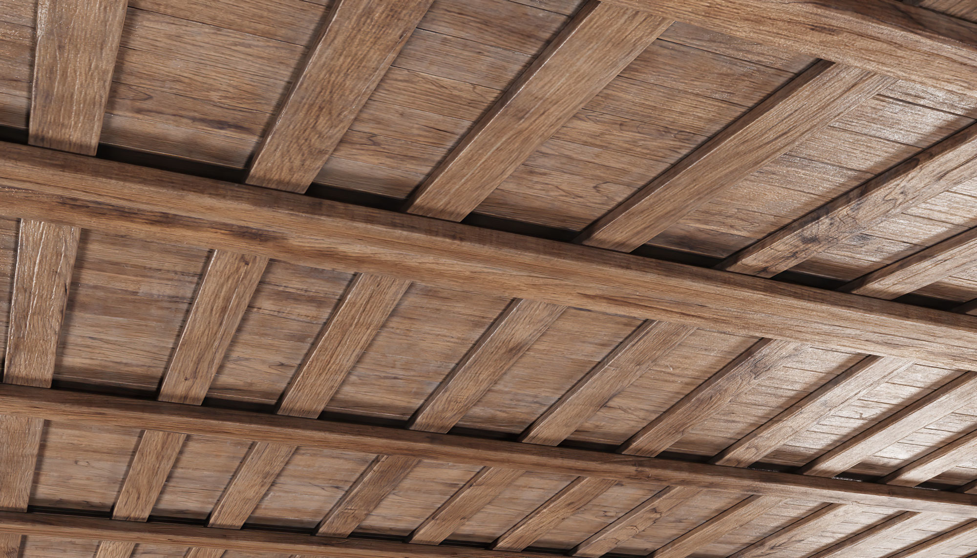 Gable Wooden Ceiling V3 3D model | CGTrader
