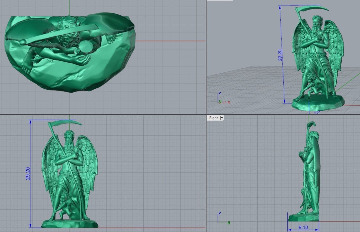 Chronos Greek Mythology God Time Statue 3D printing and CNC 3D model 3D ...