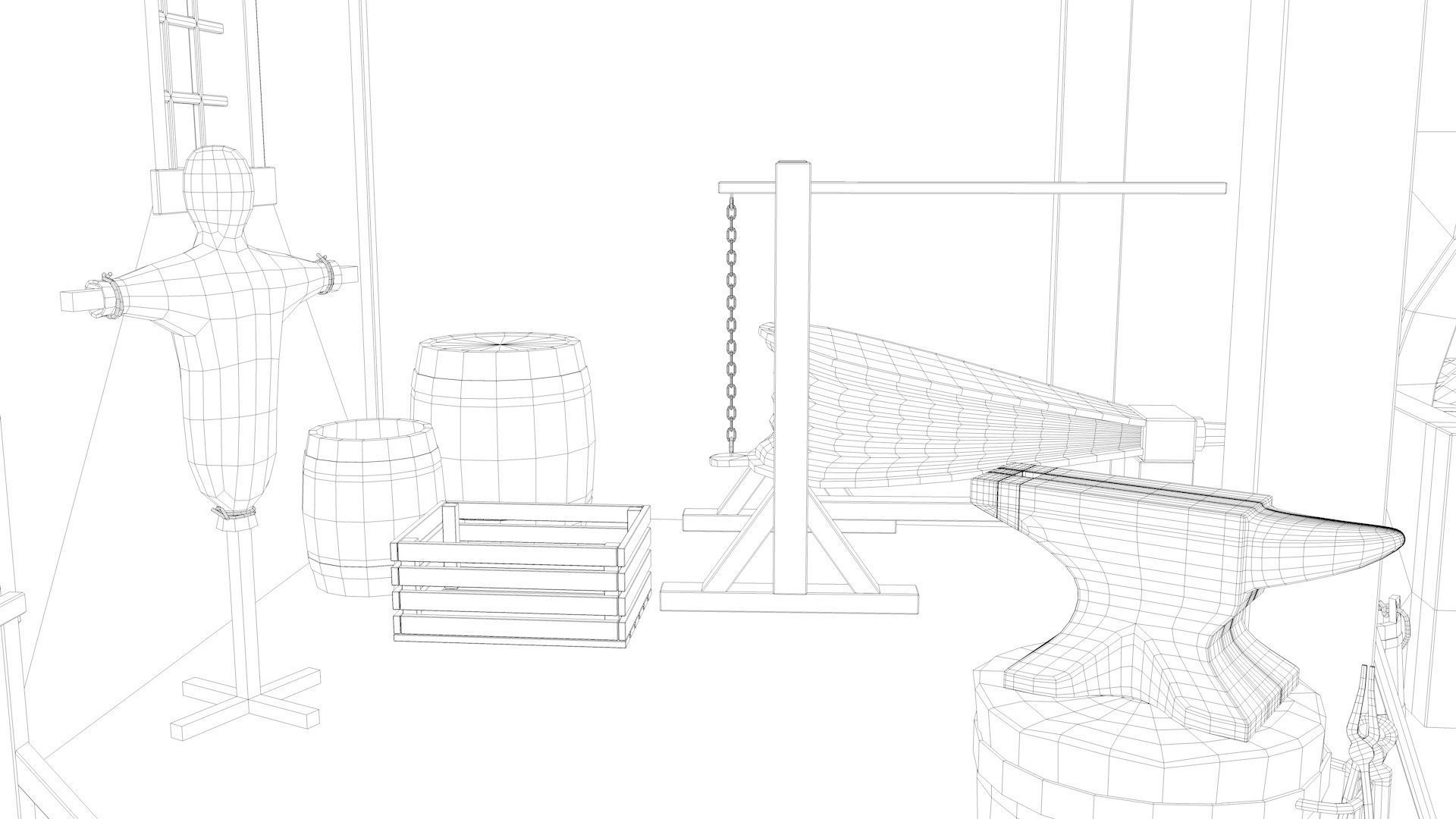 Medieval Armory and Smithy Building 3D model | CGTrader