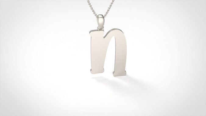 Model 991 N Bone Initial Letter Alphabet Pendant 3D model 3D printable ...
