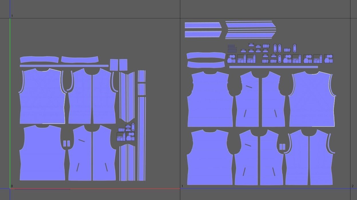 Uniform Women double sided vest 3D model | CGTrader