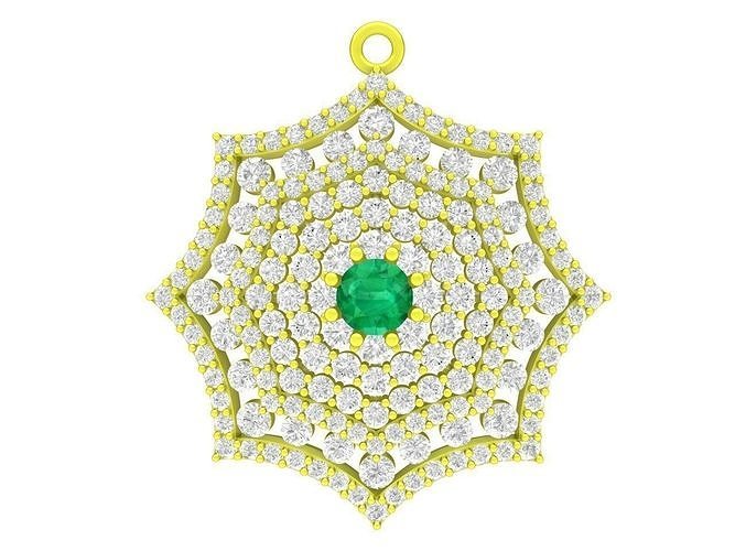 luxury korean diamond women pendant 4708 3D model 3D printable | CGTrader