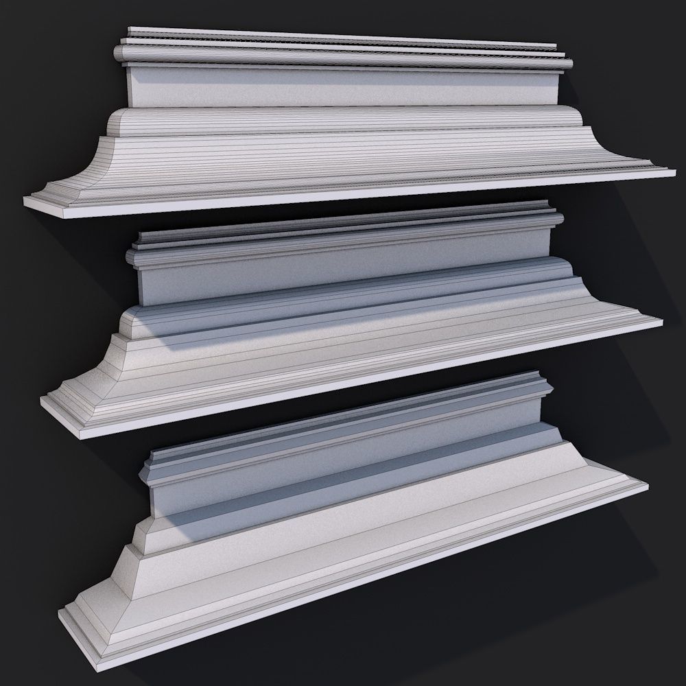 100 Sweep Ceiling Cornice for 3D Print 3D model | CGTrader