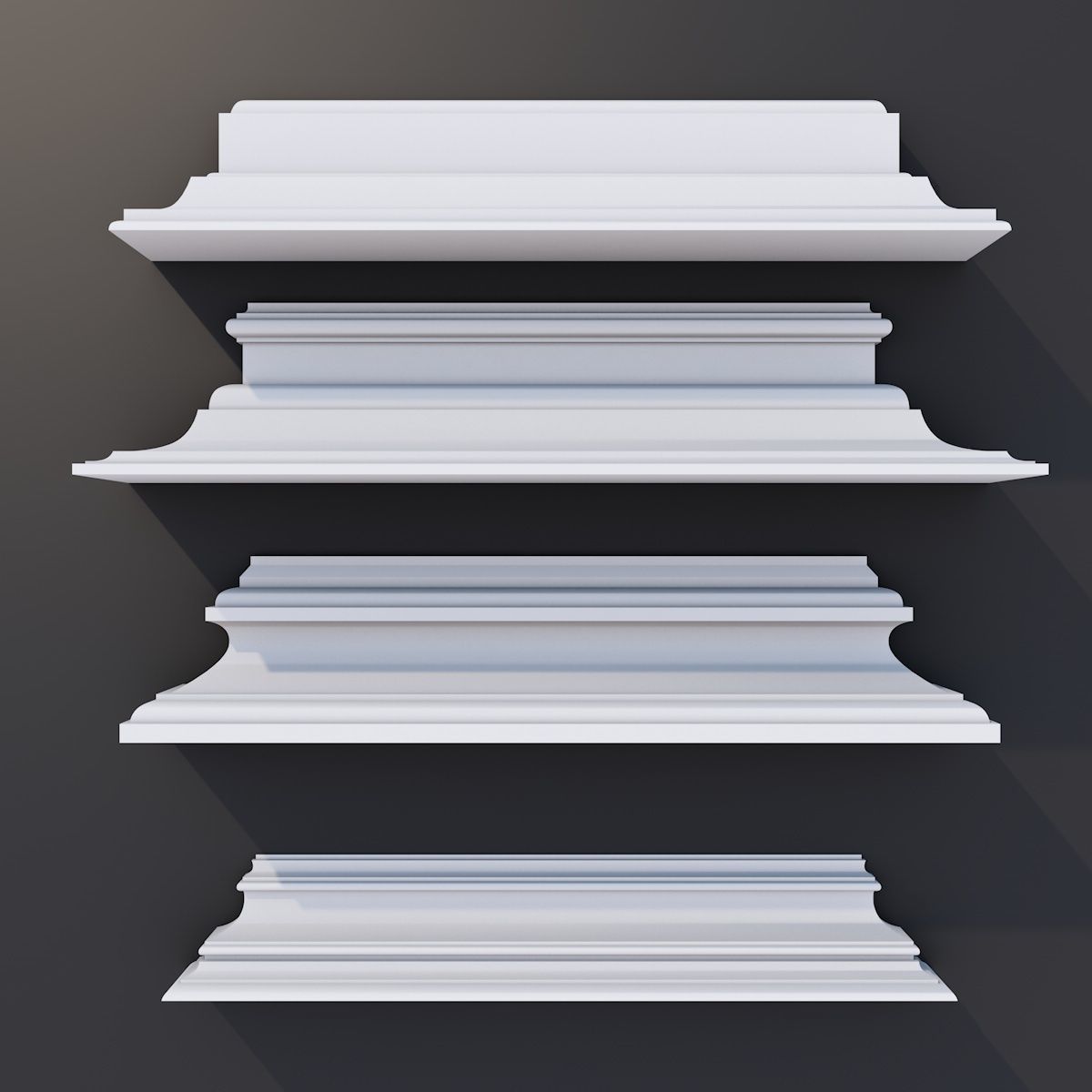 100 Sweep Ceiling Cornice for 3D Print 3D model | CGTrader