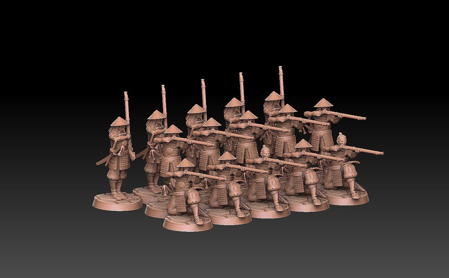 Ashigaru Musket Regiment ROYALTY FREE VERSION 3D model 3D printable ...