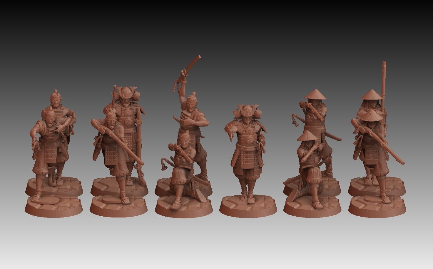Ashigaru Musket Regiment ROYALTY FREE VERSION 3D model 3D printable ...
