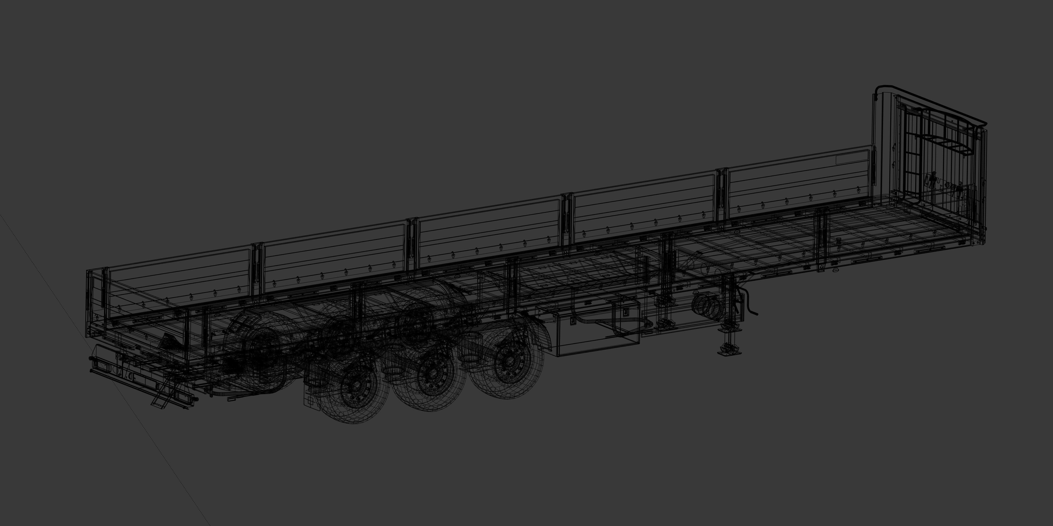 3D model Koluman Flatbed Trailer VR / AR / low-poly | CGTrader