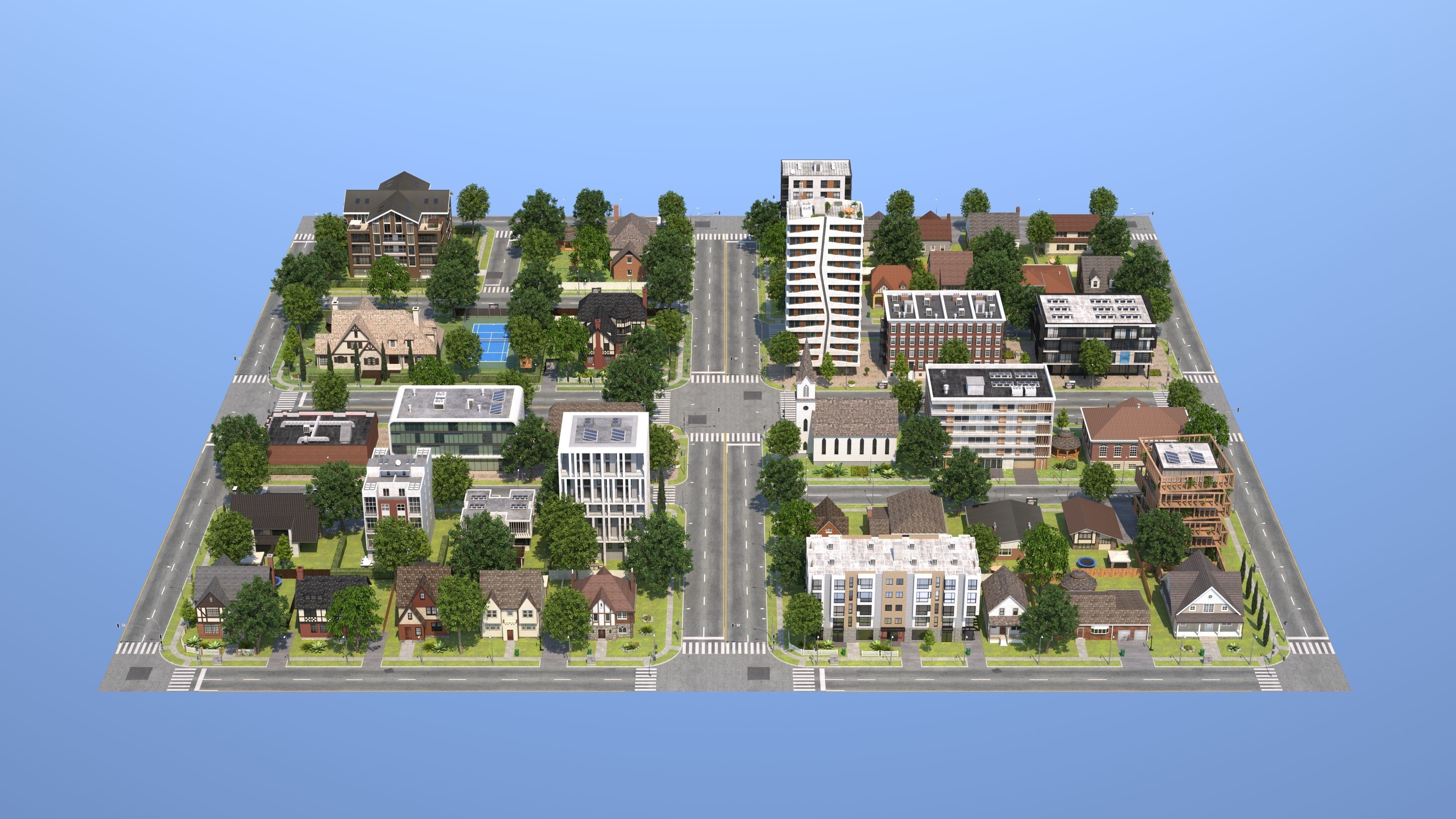 Suburb City 3D model | CGTrader