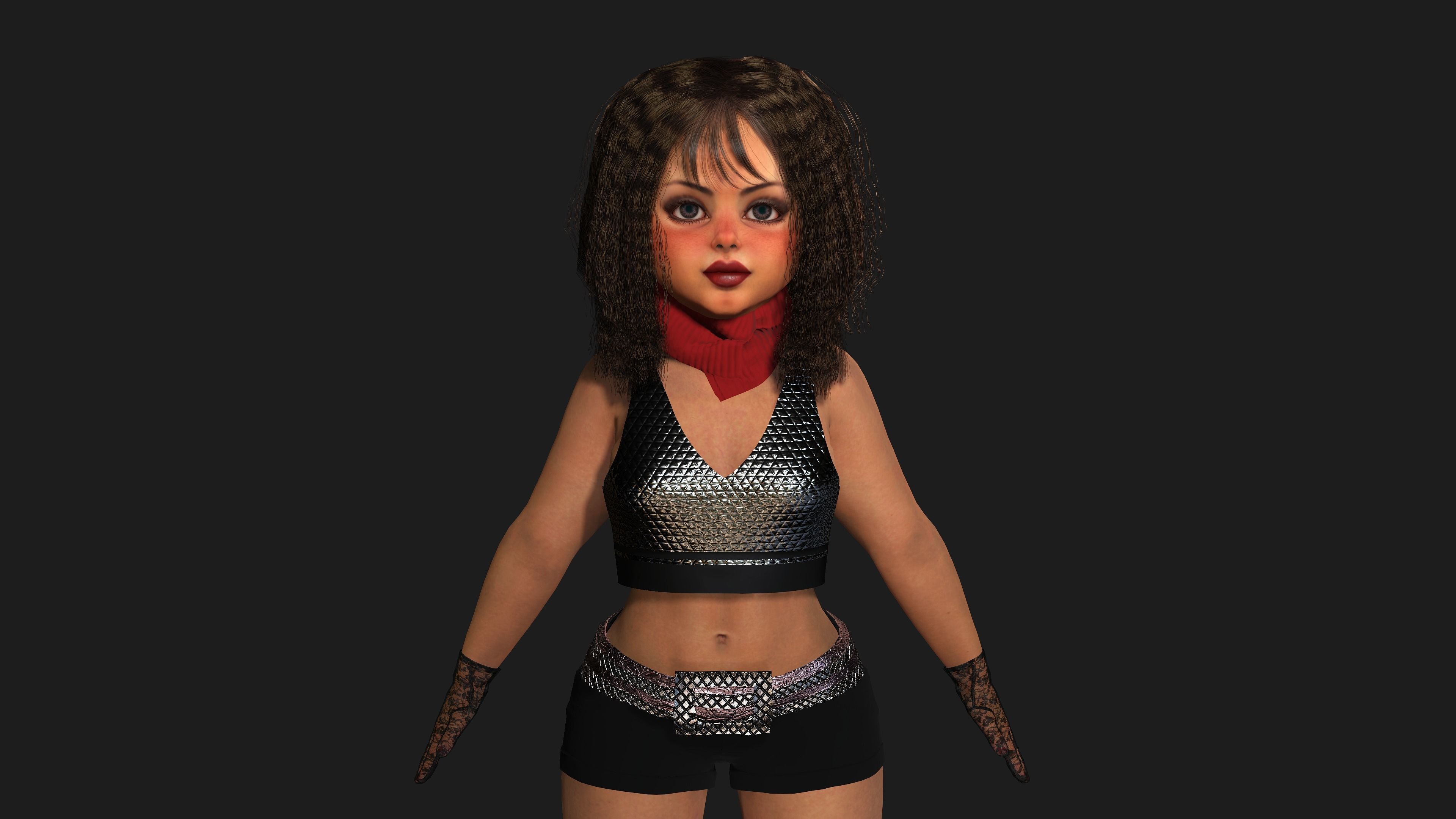 3D model AAA 3D Cartoony Barbie Girl 03-Realistic Stylized Game ...