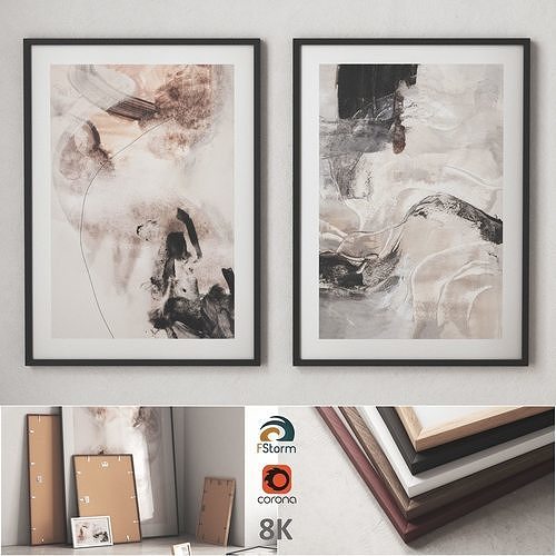 Poster set - Abstract Clouds 3D model | CGTrader