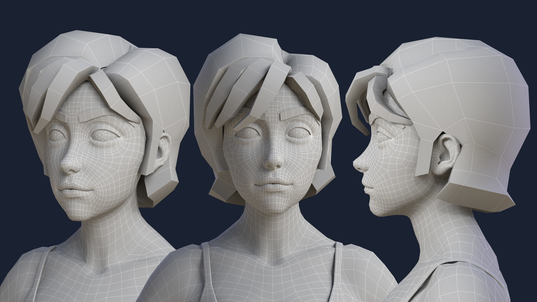 3D model Low poly female semi-realistic character model for your ...