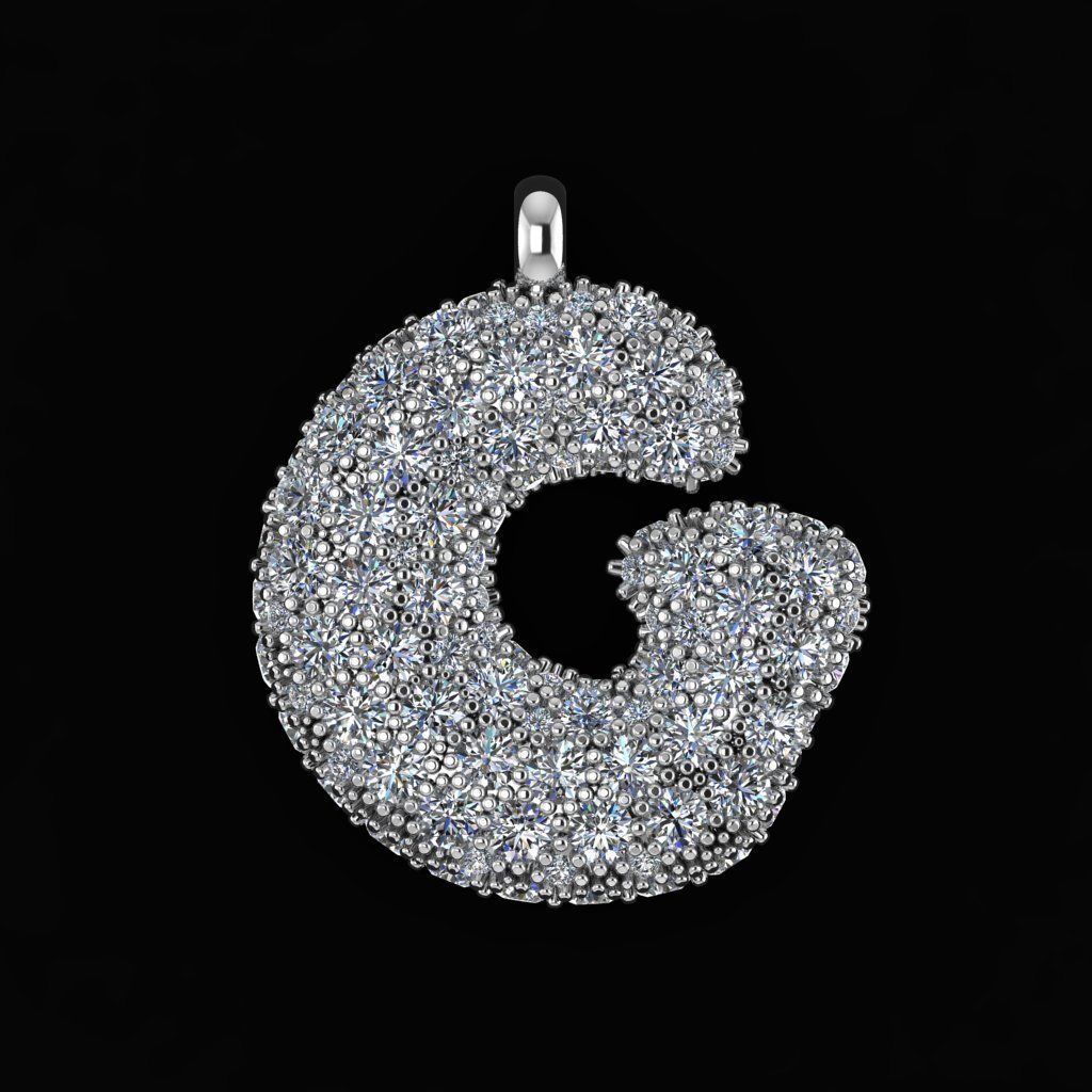 Pendant Alphabets Initial Letters 3D model 3D printable | CGTrader