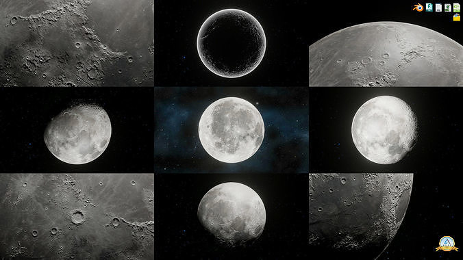 3D model The Moon with 16K Texture and Height Map VR / AR / low-poly ...