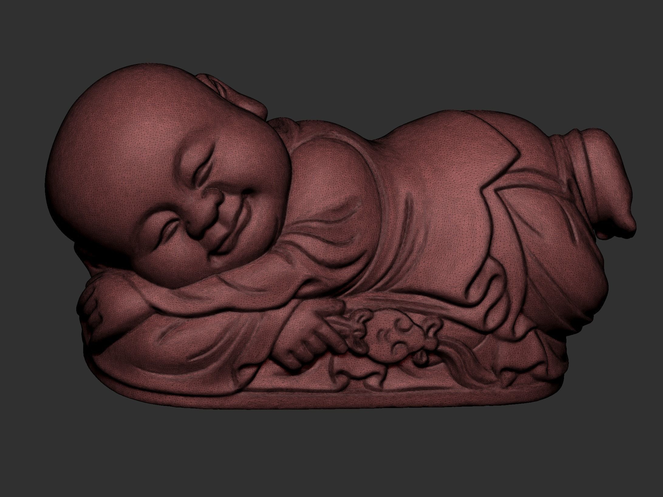 monk sleeping 3D model 3D printable | CGTrader