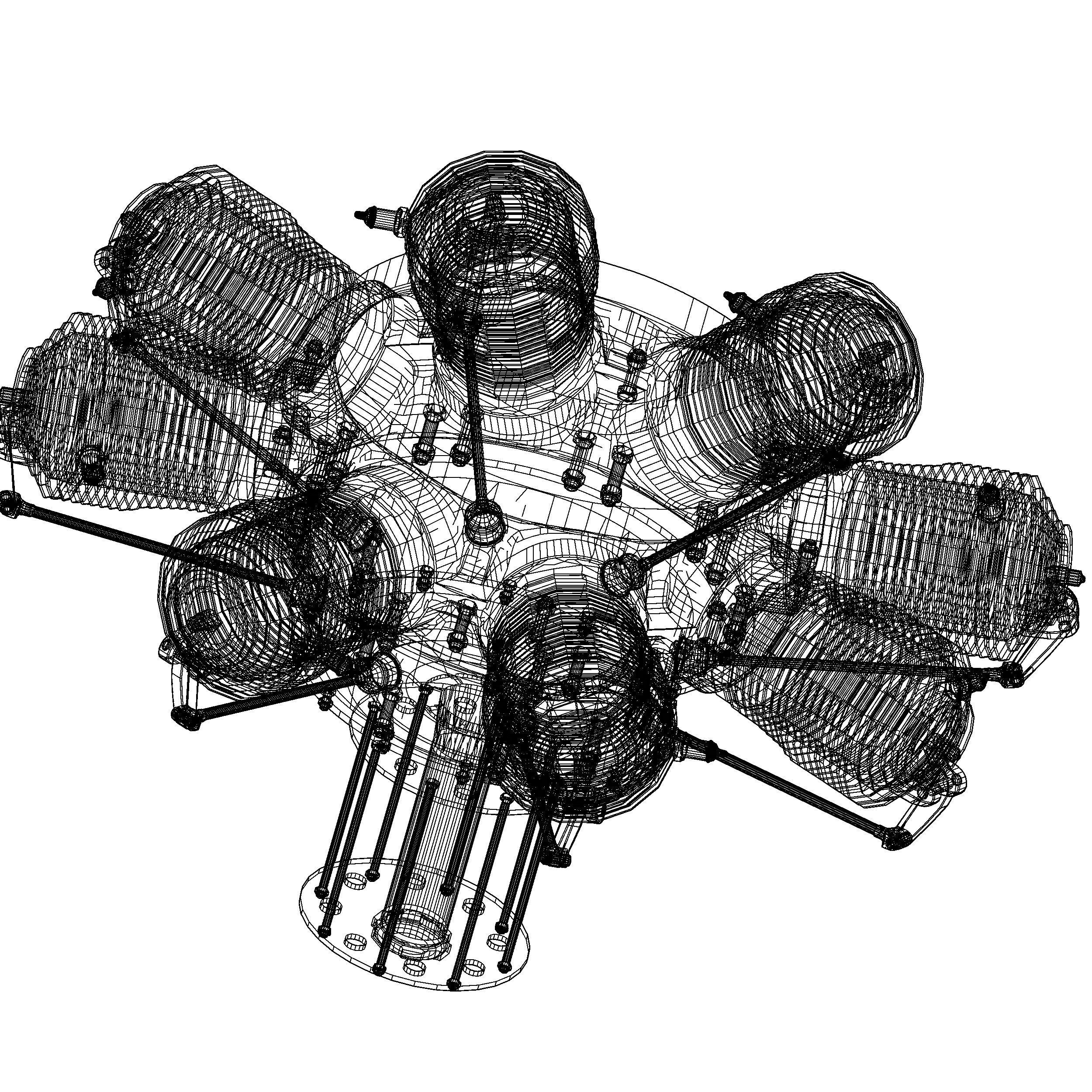 Rotary engine Gnome Monosoupape 3D print ready 3D model 3D printable ...