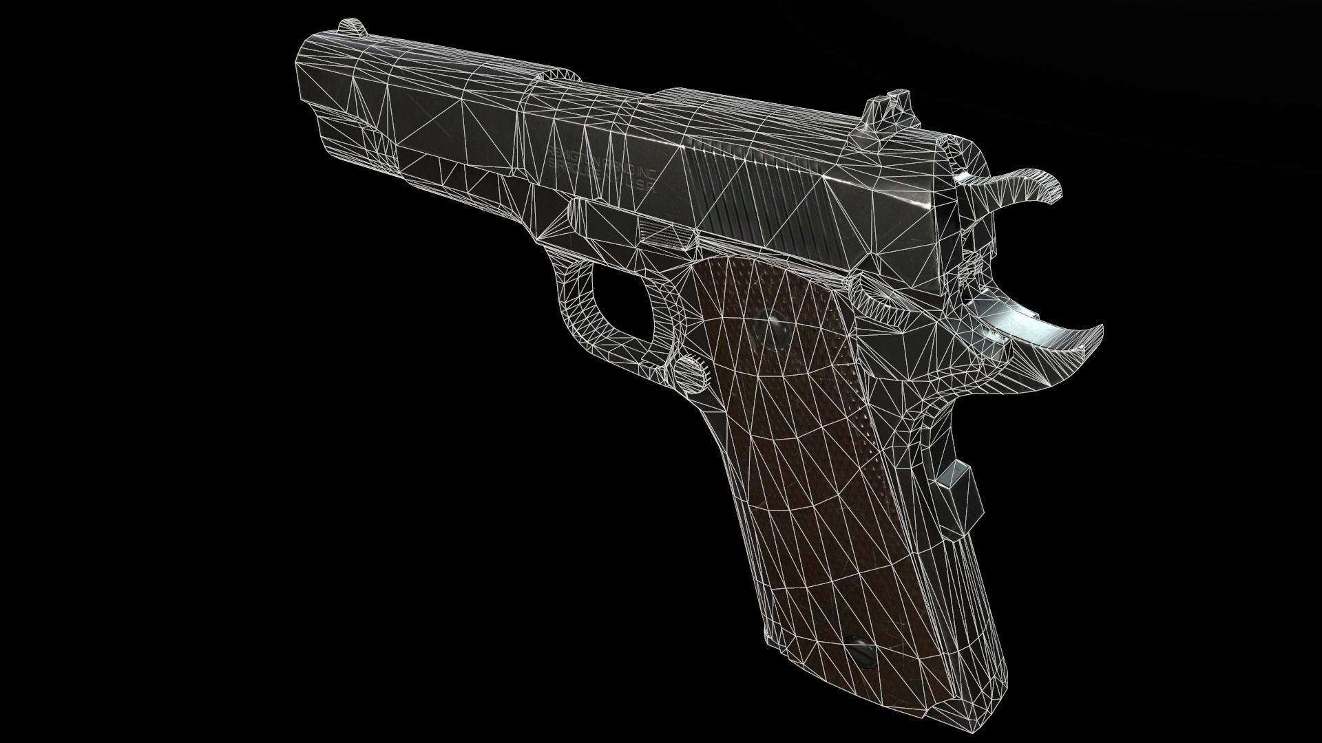 3D model Colt 1911 low Poly PBR VR / AR / low-poly | CGTrader