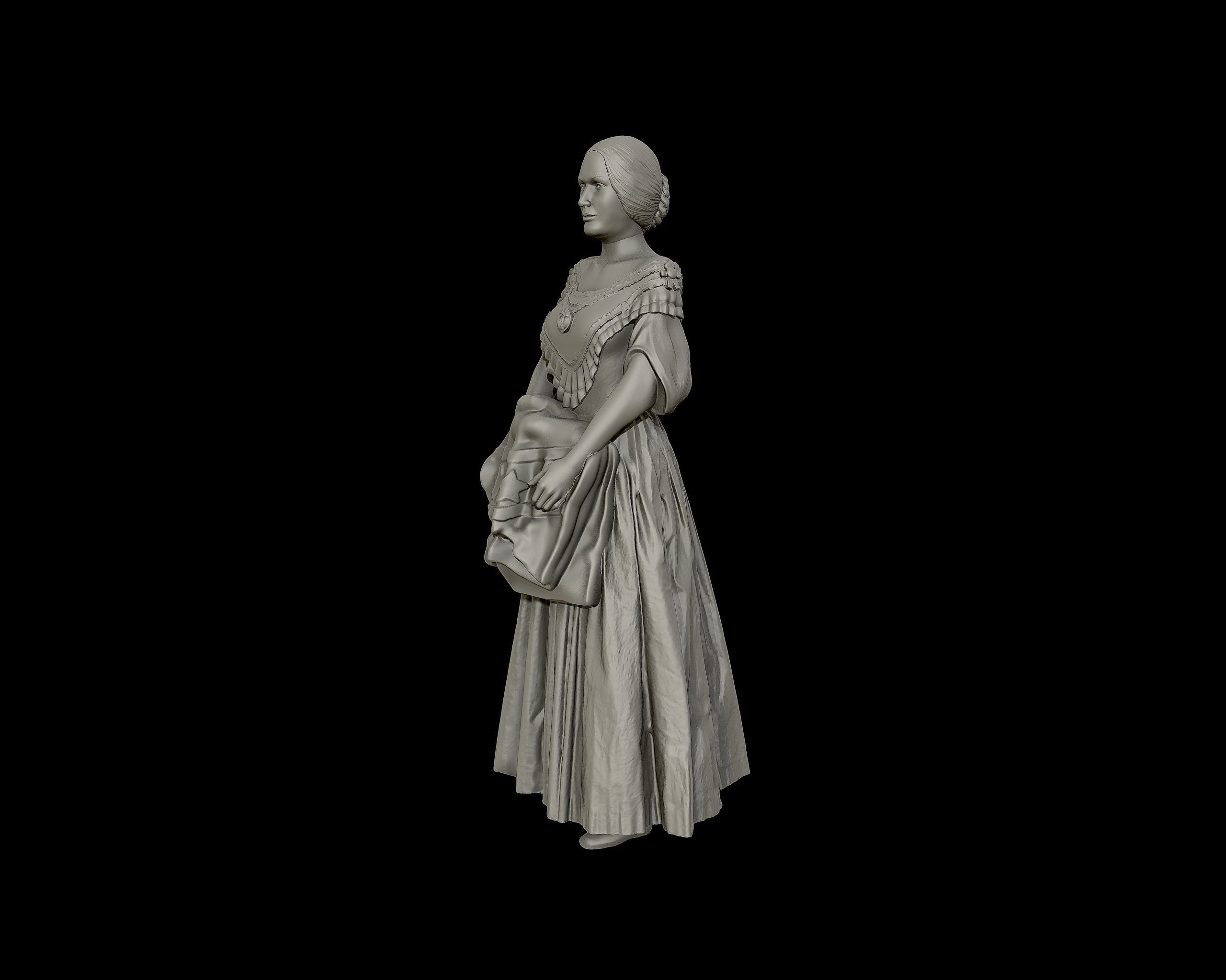 Varina Howell Davis sculpture 3D model 3D printable | CGTrader