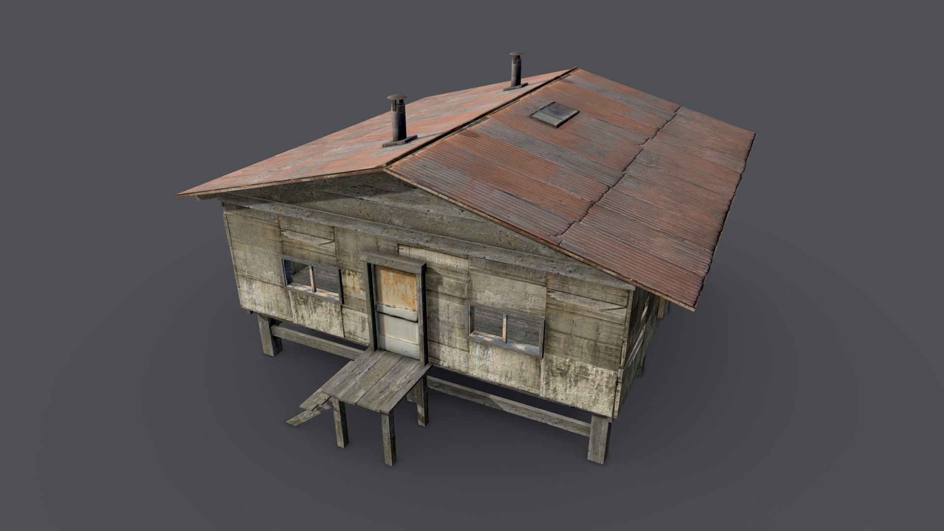 3D model Wooden barrack - game ready VR / AR / low-poly | CGTrader